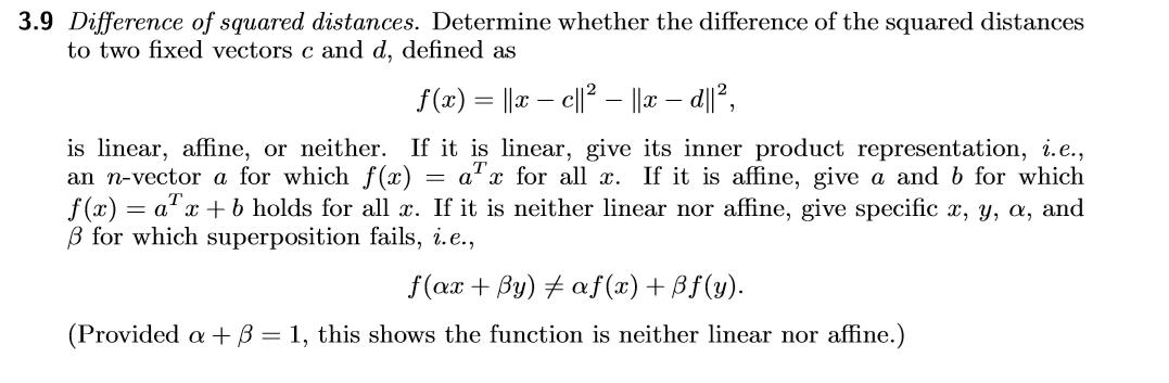 Solved 3.9 Difference of squared distances. Determine | Chegg.com