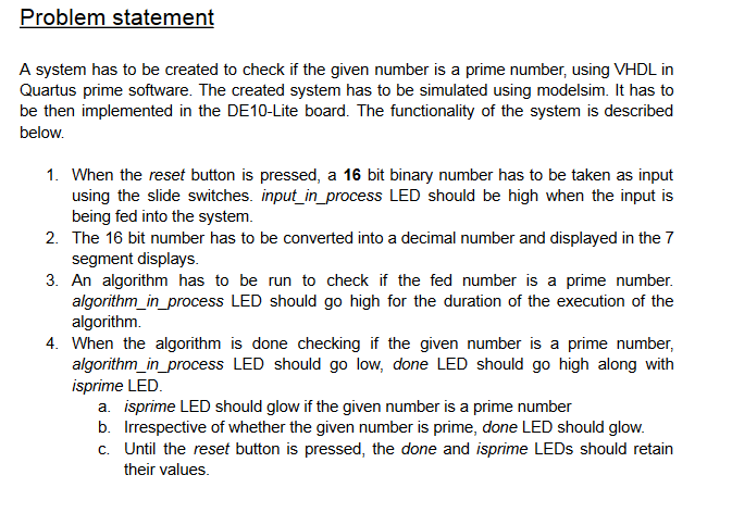 Solved A system has to be created to check if the given | Chegg.com