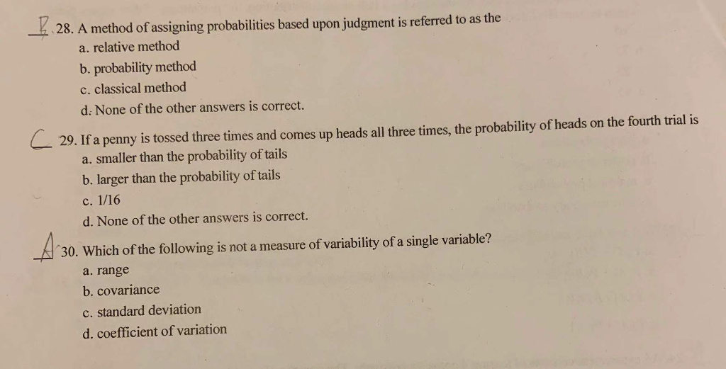 Solved 2.28. A method of assigning probabilities based upon | Chegg.com