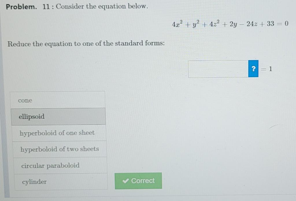 Solved Problem. 11 : Consider the equation below. | Chegg.com