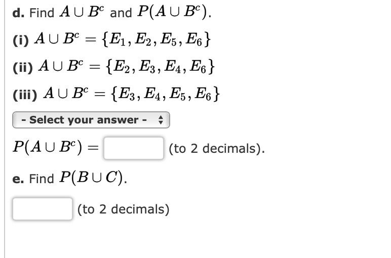 Solved Suppose that we have a sample space with six equally | Chegg.com
