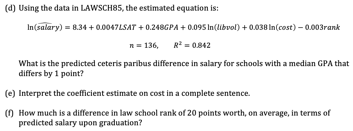 Solved 3.(12 points) The median starting salary for new law | Chegg.com