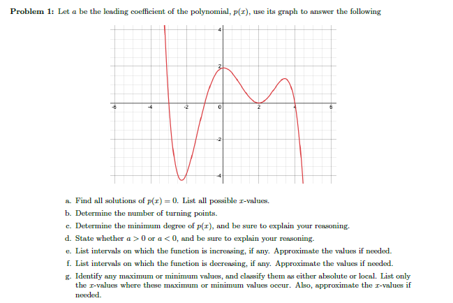 Solved Problem 1: Let a be the leading coefficient of the | Chegg.com