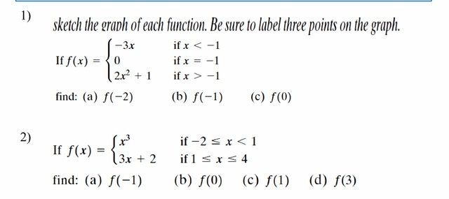 Solved {3x + 2 1) sketch the graph of each function. Be sure | Chegg.com