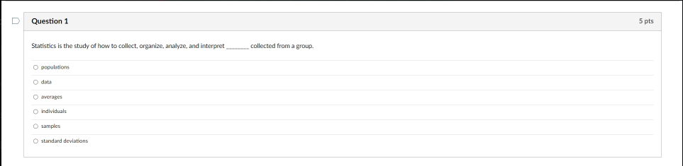 Solved Statistics is the study of how to collect, organize, | Chegg.com