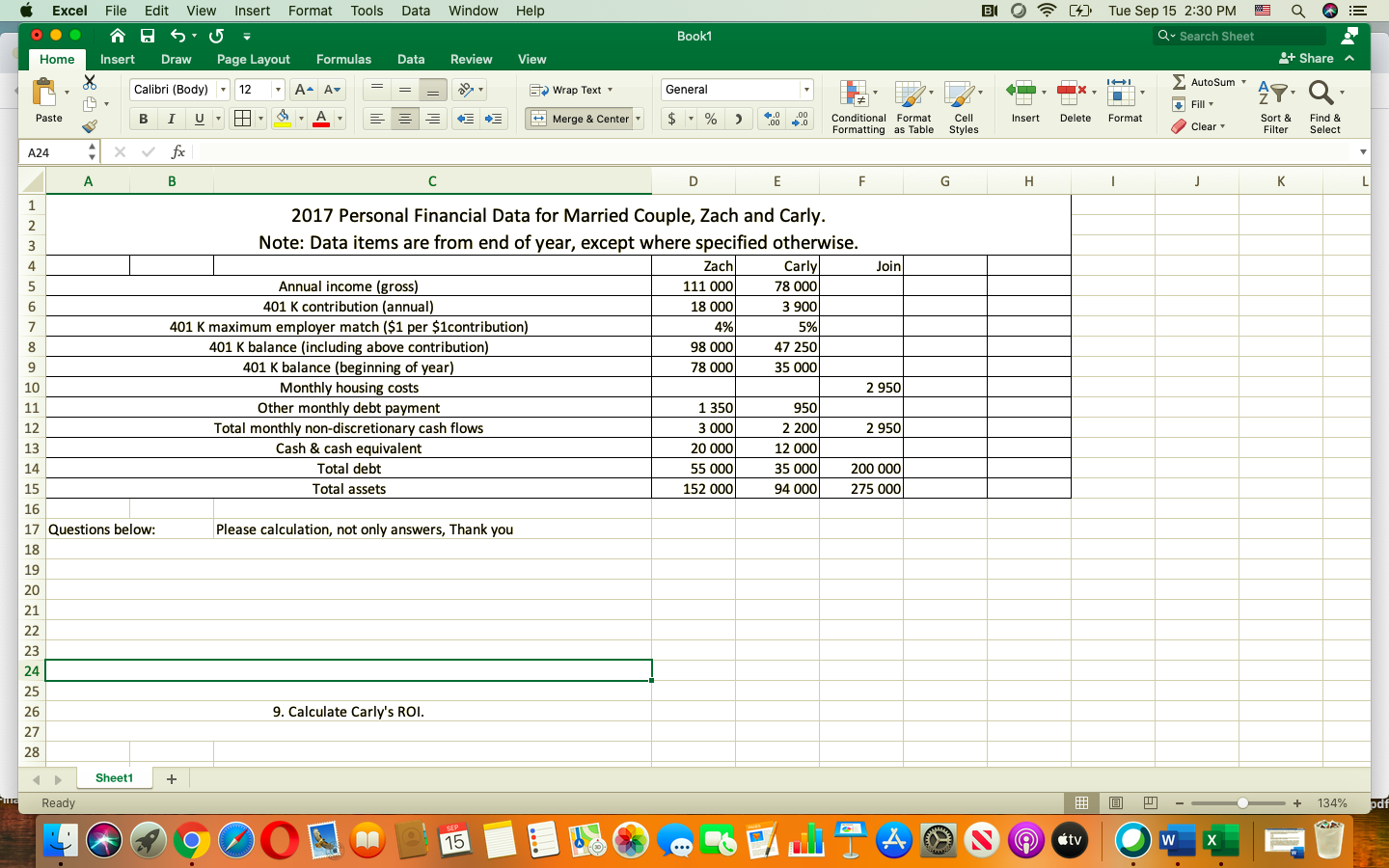 Solved Excel File Edit View Insert Format Tools Data Window | Chegg.com