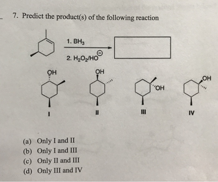 Solved Predict the product(s) of the following reaction (a) | Chegg.com