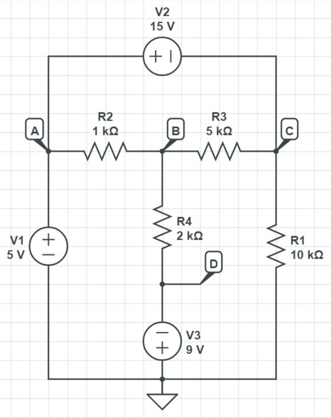 Solved Use node voltage method to find Va , Vb , Vc and Vd | Chegg.com
