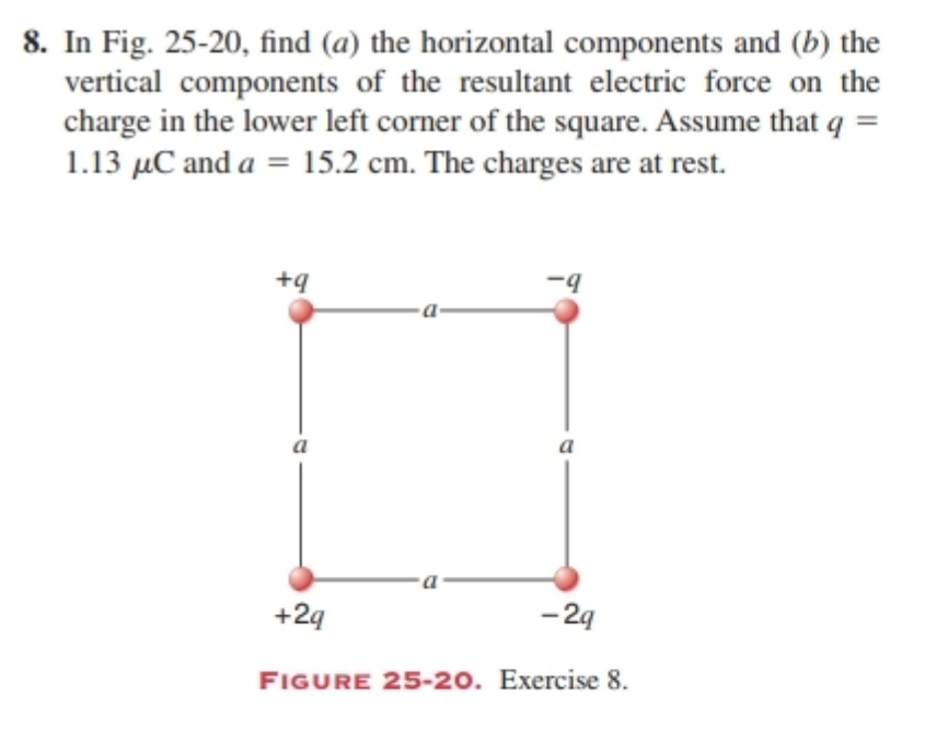Solved 8. In Fig. 25-20, find (a) the horizontal components | Chegg.com