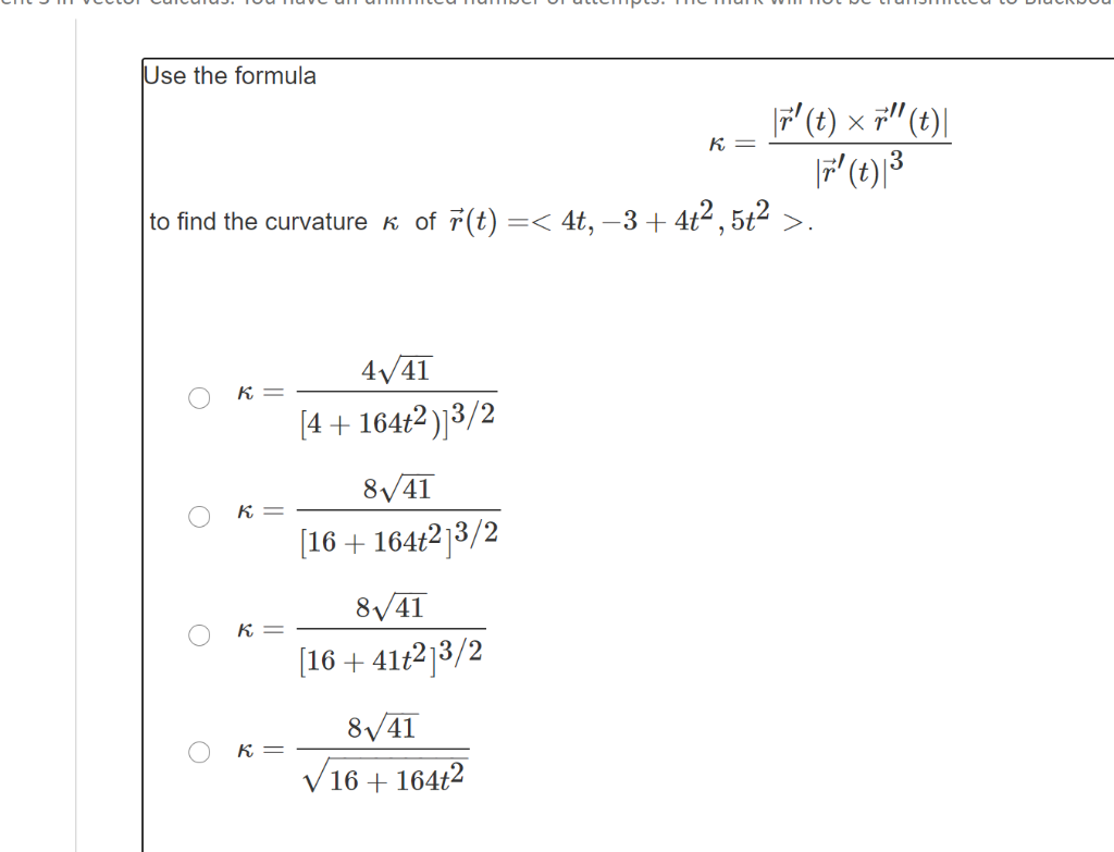 Solved Use the formula Х K= to find the curvature k of f(t) | Chegg.com