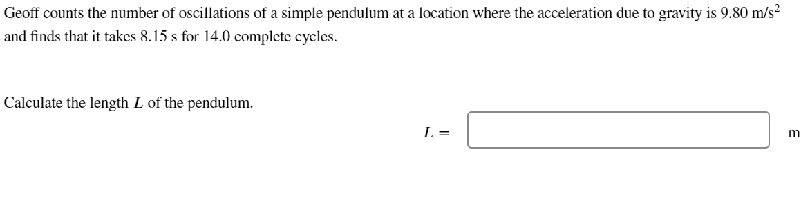 Solved Geoff counts the number of oscillations of a simple | Chegg.com