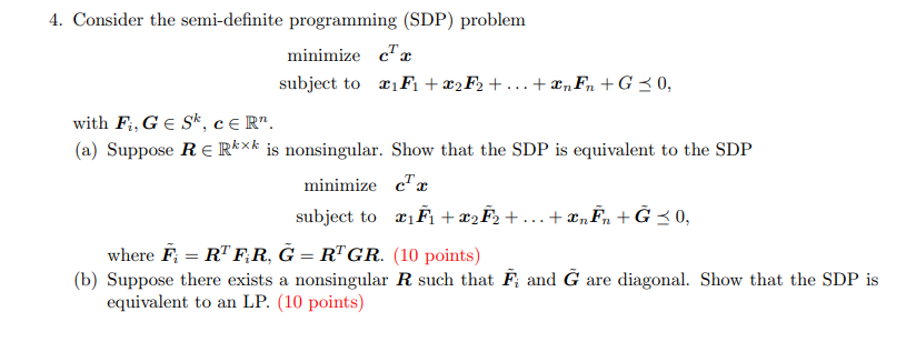 Solved Consider the semi-definite programming (SDP) | Chegg.com