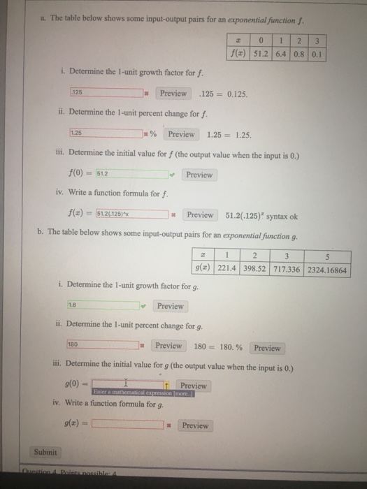 Solved A The Table Below Shows Some Input Output Pairs For
