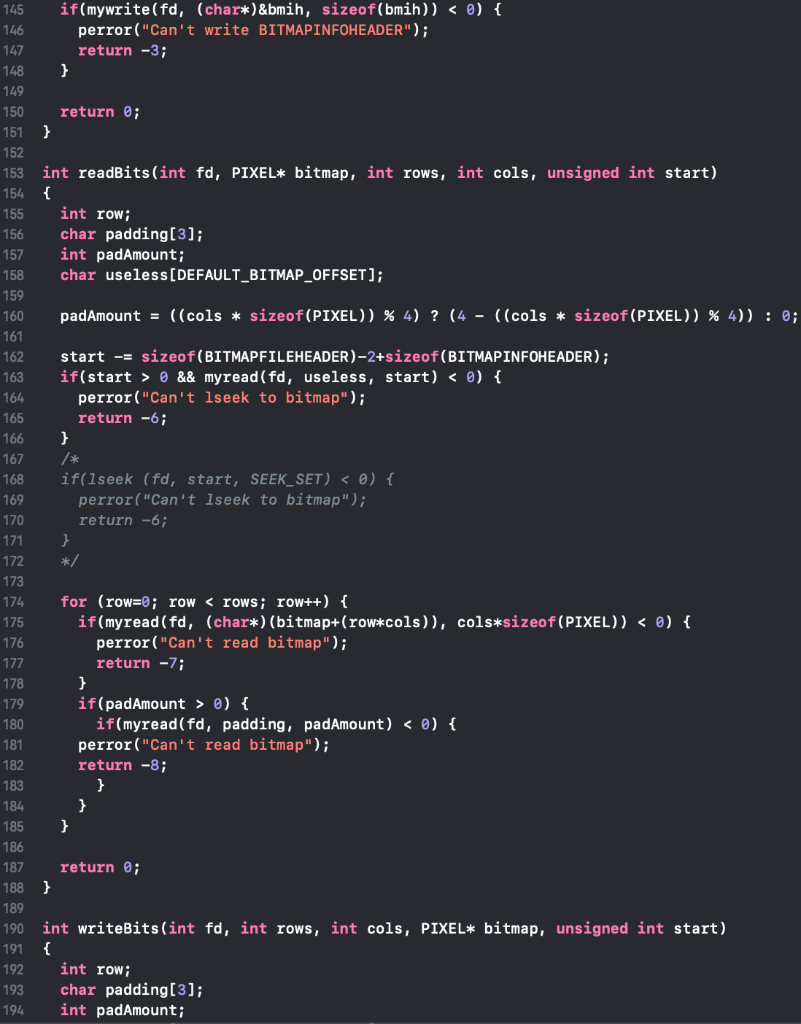 Please post this answer in C Assignment #2: BMP Image | Chegg.com