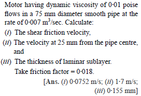 Solved Motor having dynamic viscosity of 0-01 poise flows in | Chegg.com