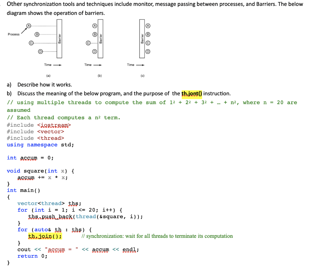 Solved Other synchronization tools and techniques include | Chegg.com