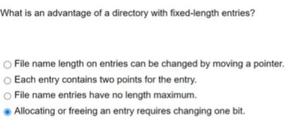 Solved What is an advantage of a directory with fixed-length | Chegg.com