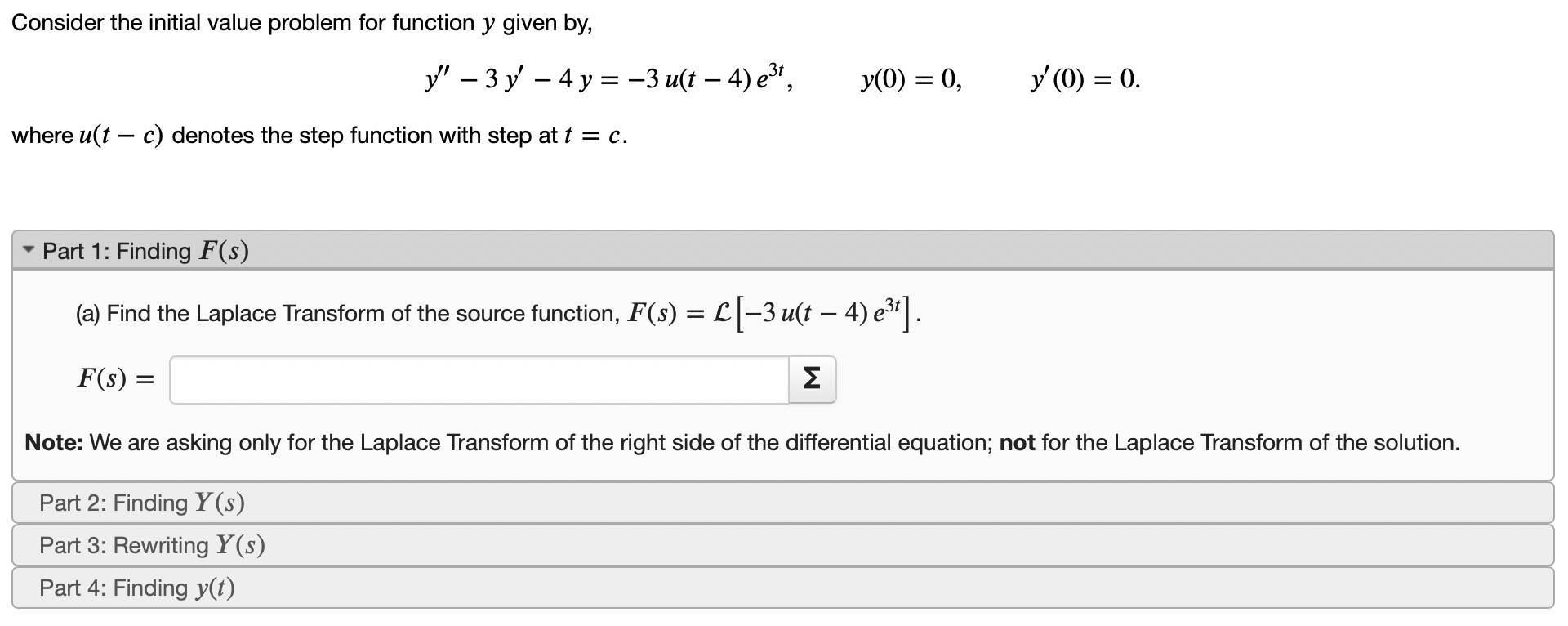 Solved Consider the initial value problem for function y | Chegg.com