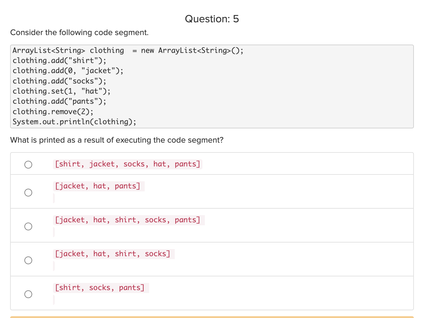 Solved Consider the following portions of code: int x,y | Chegg.com