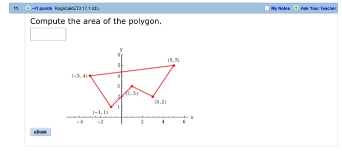 Solved Compute the area of the polygon. | Chegg.com