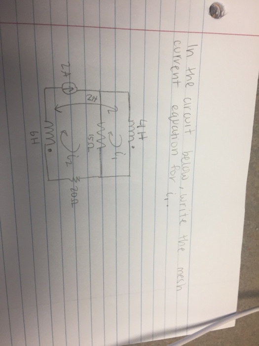 Solved In the circuit below, right the Mech current equation | Chegg.com