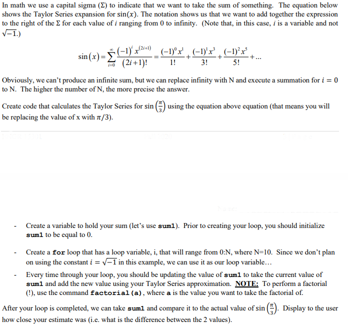 Solved In math we use a capital sigma (2) to indicate that | Chegg.com