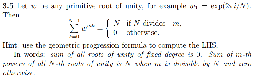 Solved wmk - S N if N 3.5 Let w be any primitive root of | Chegg.com