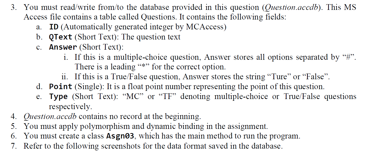 Solved For Question, TFQuestion, MCQuestion code, please use | Chegg.com