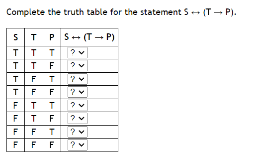 Solved Complete the truth table for the statement | Chegg.com