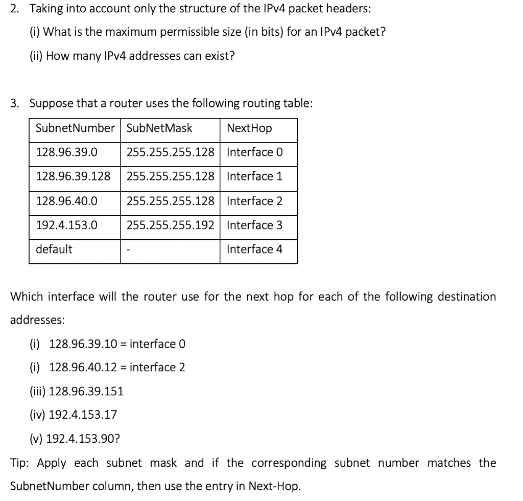 Solved 2 Taking Into Account Only The Structure Of The Ipv4