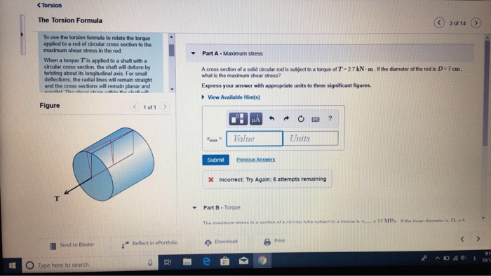 Solved To use the torsion formula to relate the torque | Chegg.com