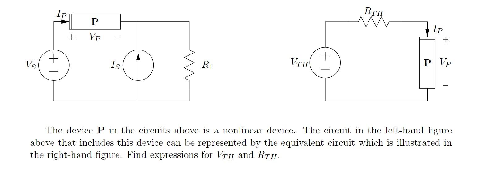 Solved The device P in the circuits above is a nonlinear | Chegg.com