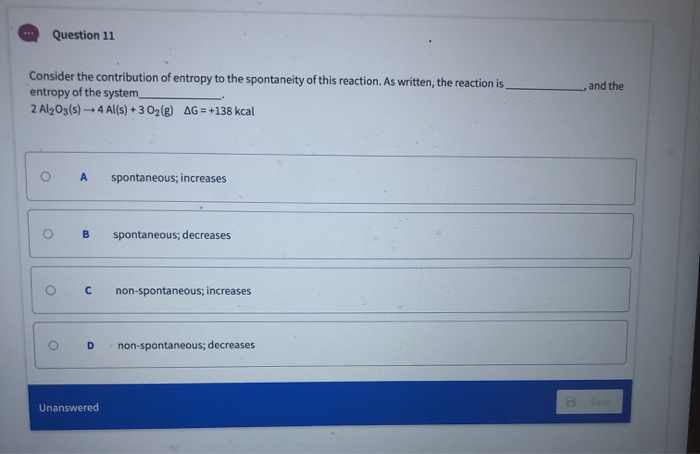 Solved Question 11 Consider the contribution of entropy to | Chegg.com