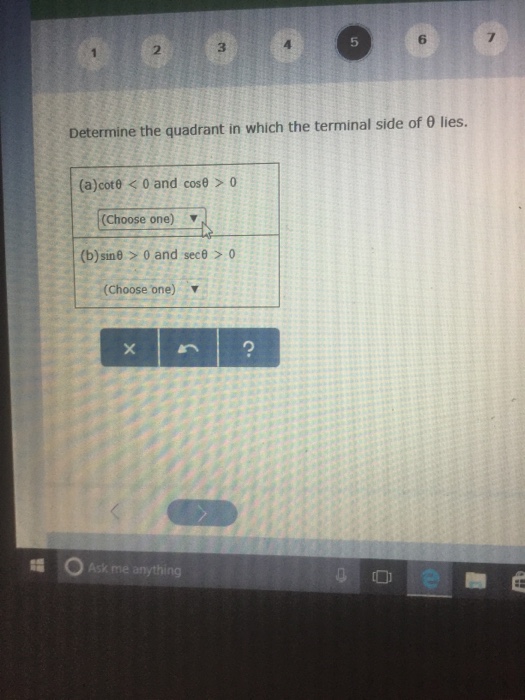 Solved Determine the quadrant in which the terminal side of | Chegg.com