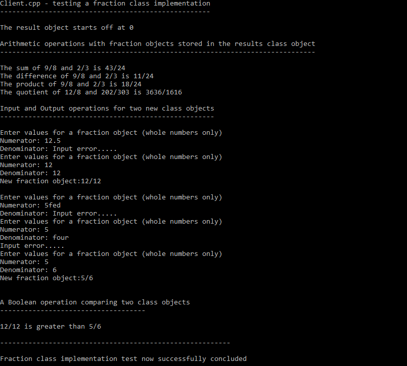 Solved ########## fraction.h ############1ST FILE class | Chegg.com