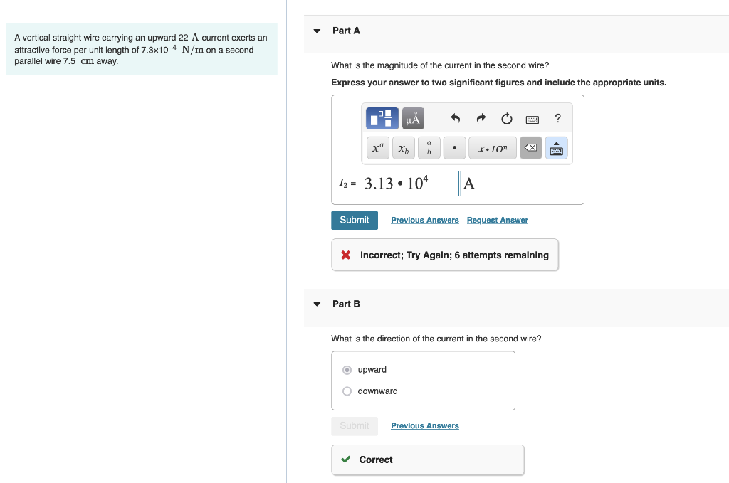 Solved A vertical straight wire carrying an upward 22-A | Chegg.com