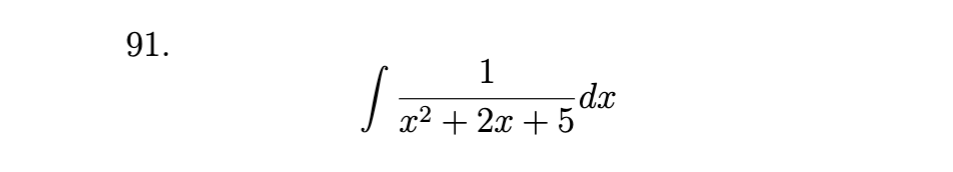 Solved 91. ∫x2+2x+51dx | Chegg.com
