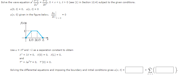 Solved Solve the wave equation | Chegg.com