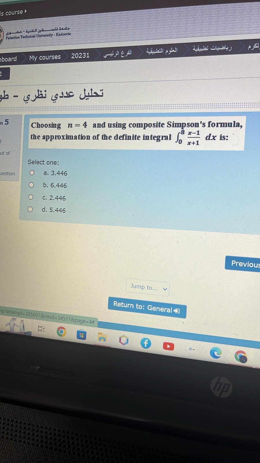 Solved Choosing n=4 ﻿and using composite Simpson's | Chegg.com