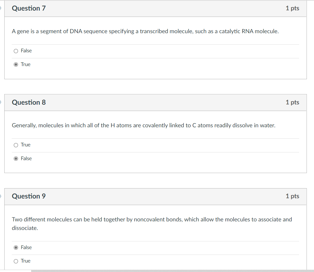Solved Question 7 1 pts A gene is a segment of DNA sequence | Chegg.com