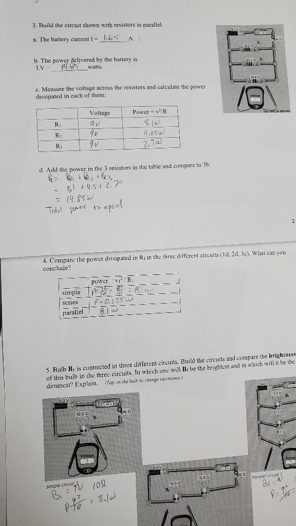 Solved 3. Build the circuit shown with resistors in | Chegg.com