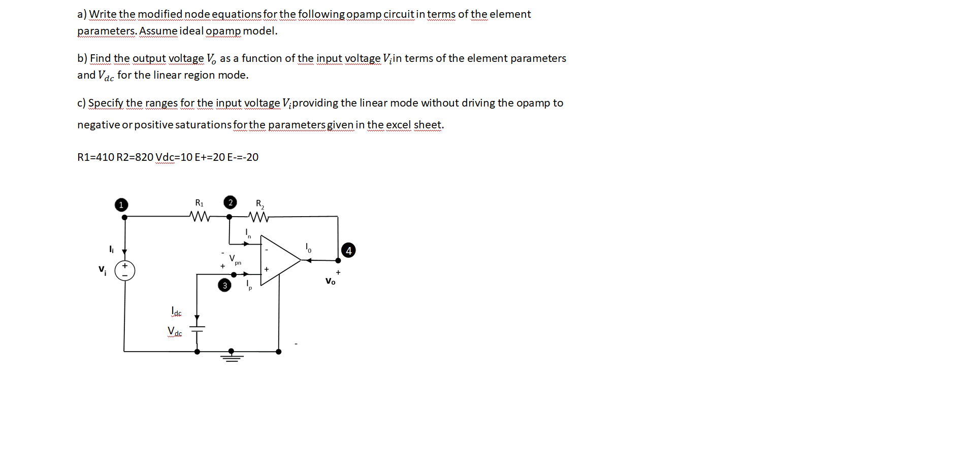 Solved a) Write the modified node equations for the | Chegg.com