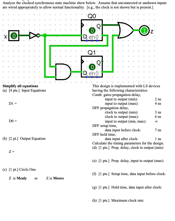 Solved Analyze the clocked synchronous state machine show | Chegg.com