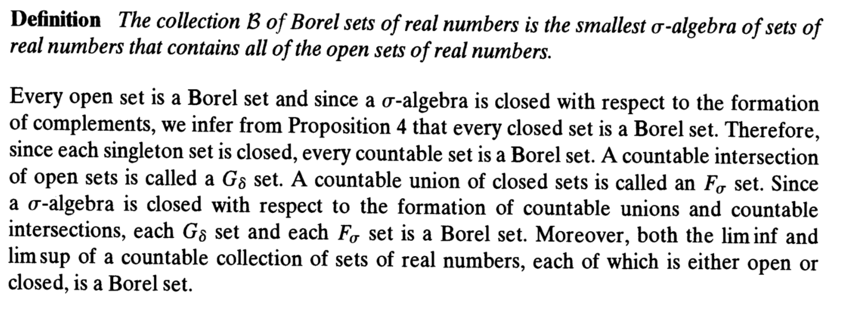 Solved Definition The collection B of Borel sets of real | Chegg.com