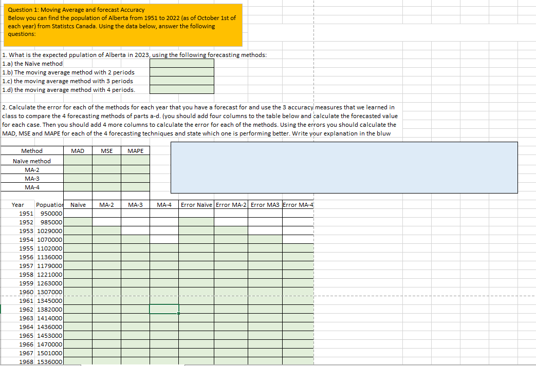 Solved Question 1: Moving Average and forecast Accuracy | Chegg.com