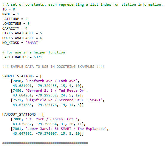 Solved # A set of constants, each representing a list index | Chegg.com