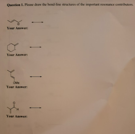 Solved Question 1. Please draw the bond-line structures of | Chegg.com