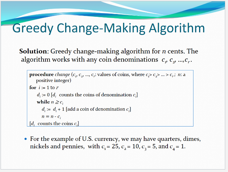Solved Coin Change Problem Greedy AlgorithmConsider The