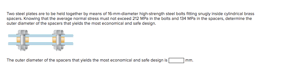 Solved Two steel plates are to be held together by means of | Chegg.com
