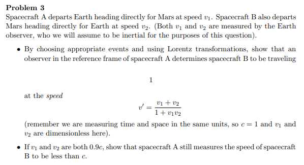 Solved Problem 3 Spacecraft A departs Earth heading directly | Chegg.com